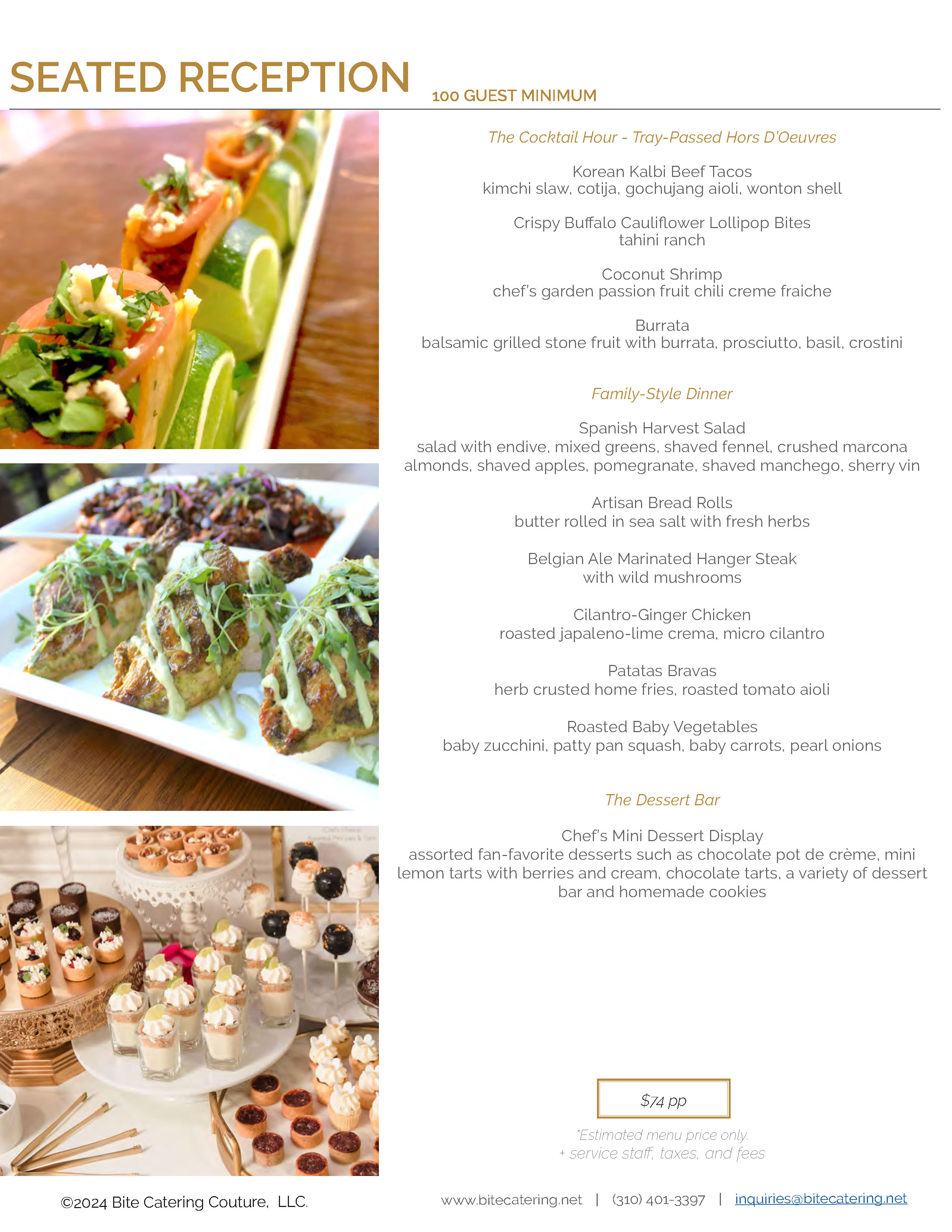 Family-Style Wedding Menus | 440 Elm